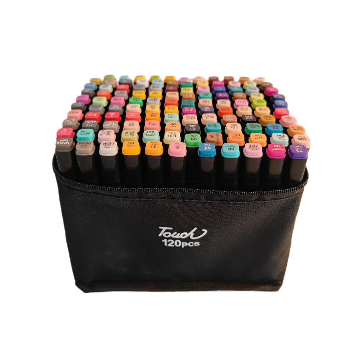 Professional Dual-Tip Marker Set - 120 Colors with Color-Coded Caps fo ...