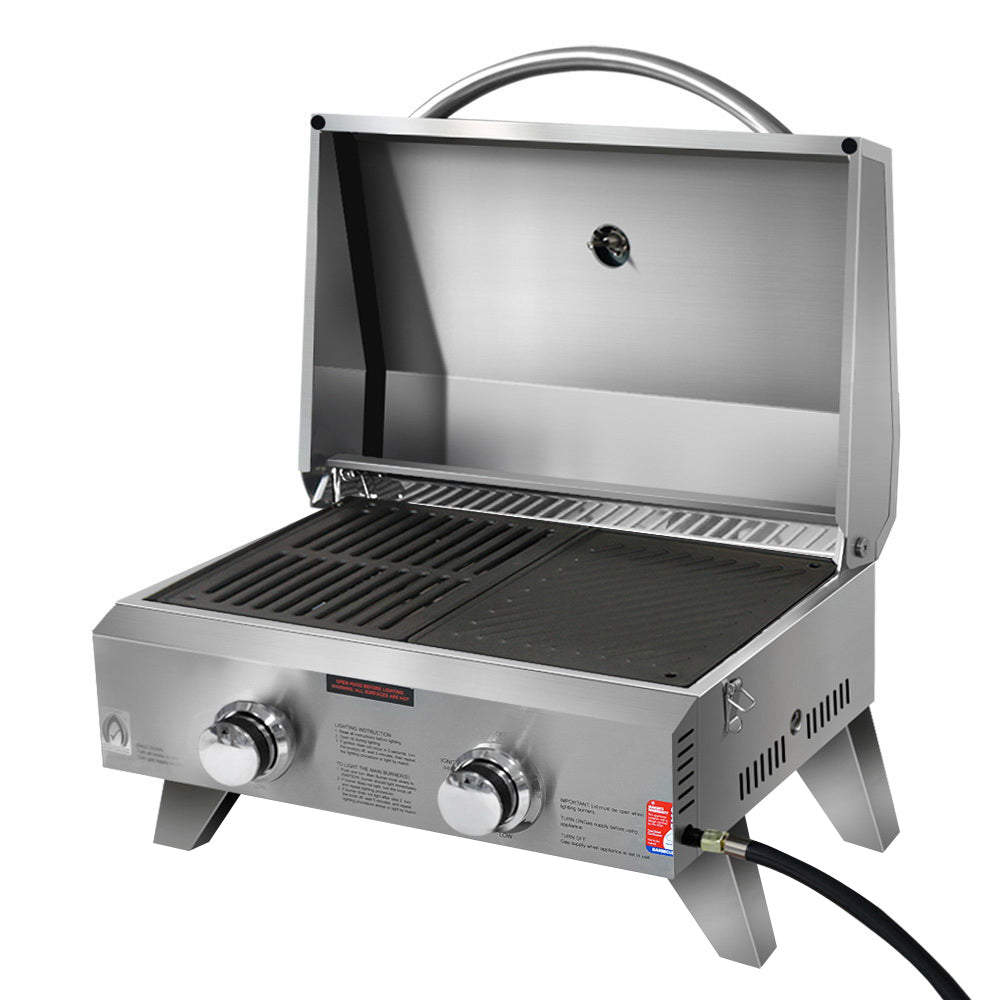 Grillz Portable Gas BBQ LPG Oven Camping Cooker Grill 2 Burners Stove ...